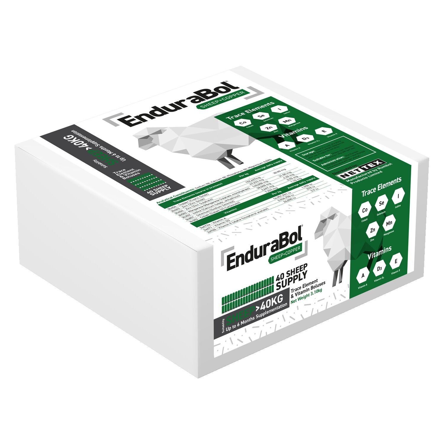 Endurabol Sheep + Cu Bolus - Nettex